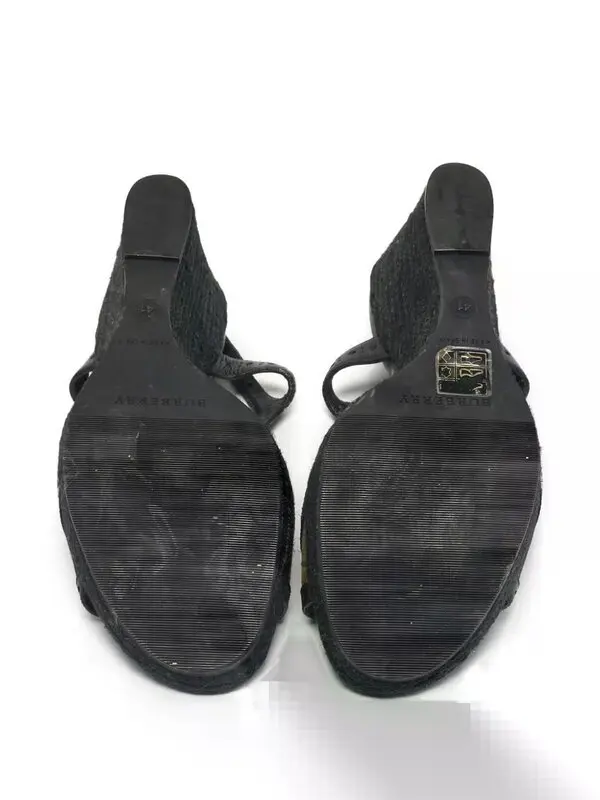 Burberry Braided Canvas Wedge Sandals