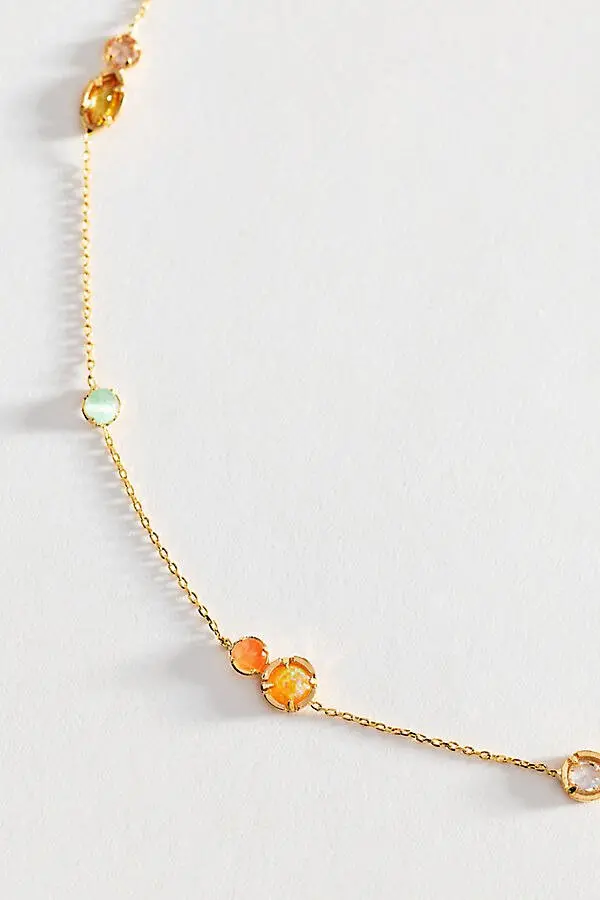 Anthropologie Small Crystal Necklace - Multi