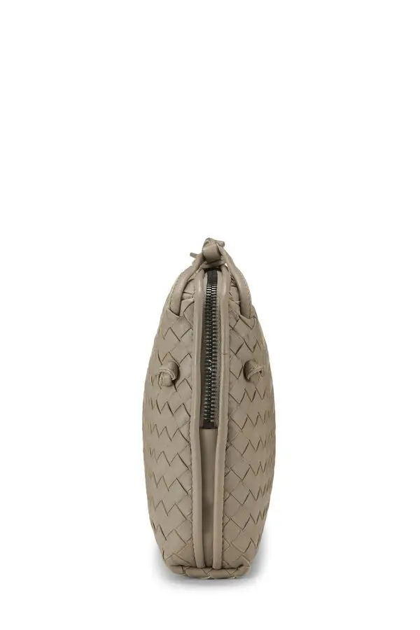 Bottega Veneta Intrecciato Leather Nodini Crossbody Bag - Grey