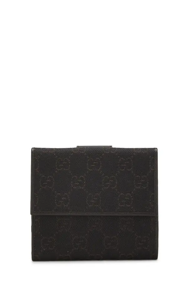 Gucci Brown Gg Canvas Compact Wallet