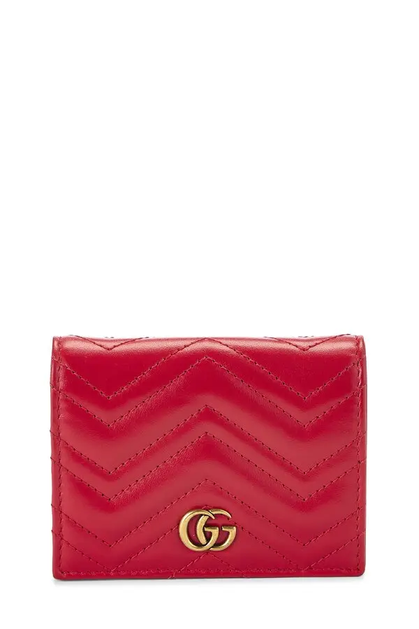 Gucci Gg Marmont Card Case - Red