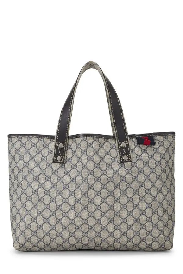 Gucci Gg Supreme Web Loop Tote - Navy