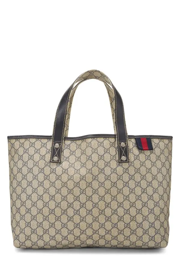 Gucci Gg Supreme Web Loop Tote - Navy