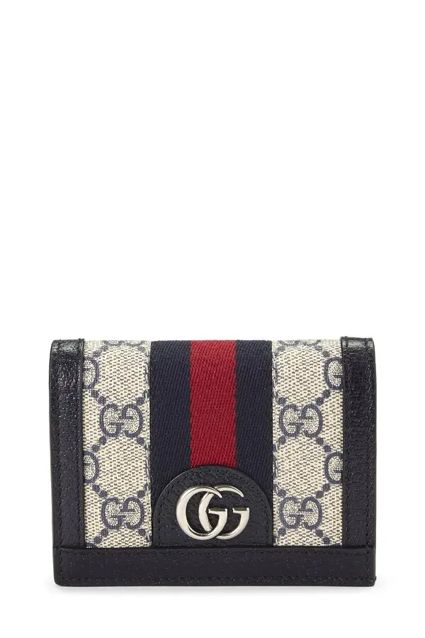 Gucci Gg Supreme Ophidia French Wallet - Navy