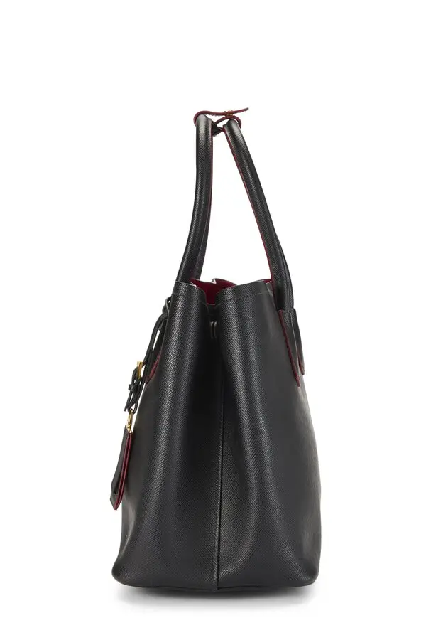 Prada Saffiano Double Bag - Black