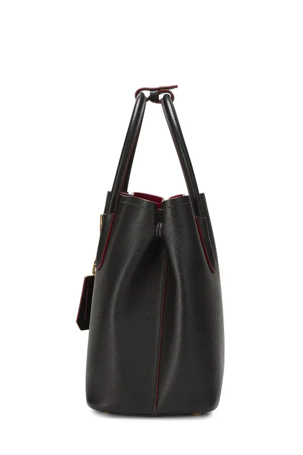 Prada Saffiano Double Bag - Black