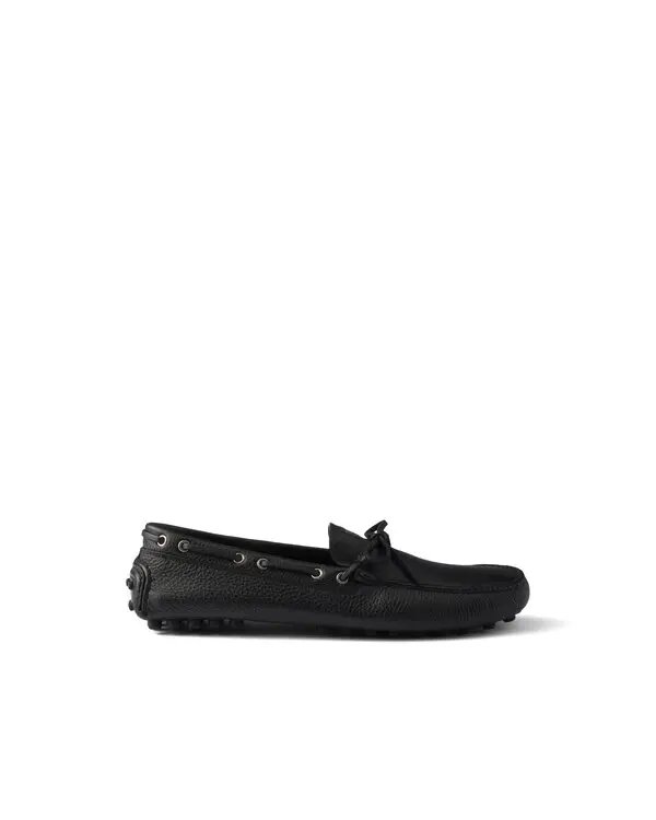 Prada Leather Driving Shoe - Black