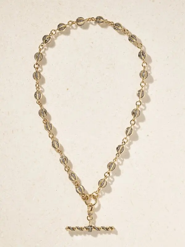LUCY DELIUS Ball Breaker 14-karat Diamond Necklace - Gold