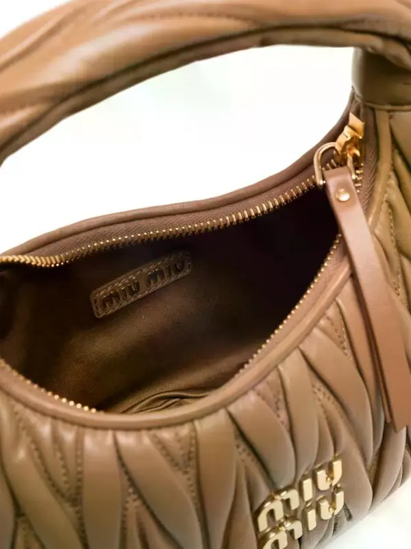 Miu Miu Wander Matelassé Shoulder Bag - Brown