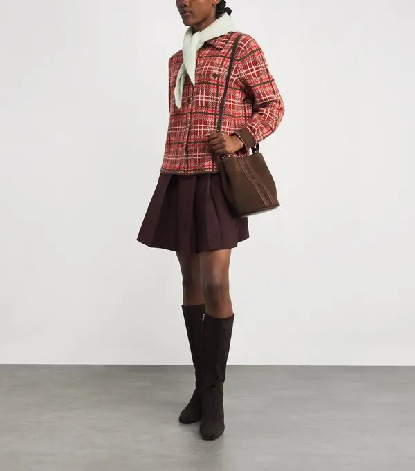 Harrods X Tusting Small Suede H Cross-body Bag - Brown