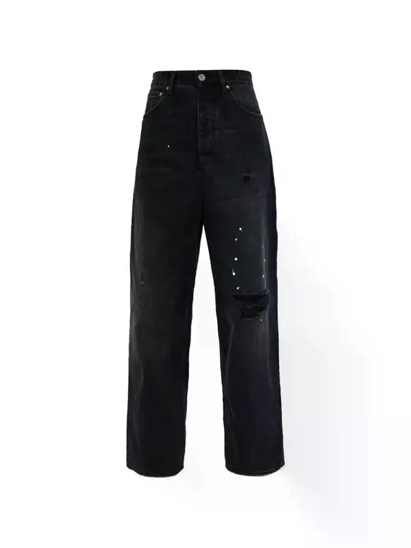 Vetements Paint Splatter Distressed Jeans - Black