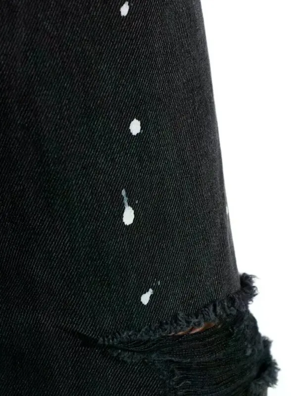 Vetements Paint Splatter Distressed Jeans - Black