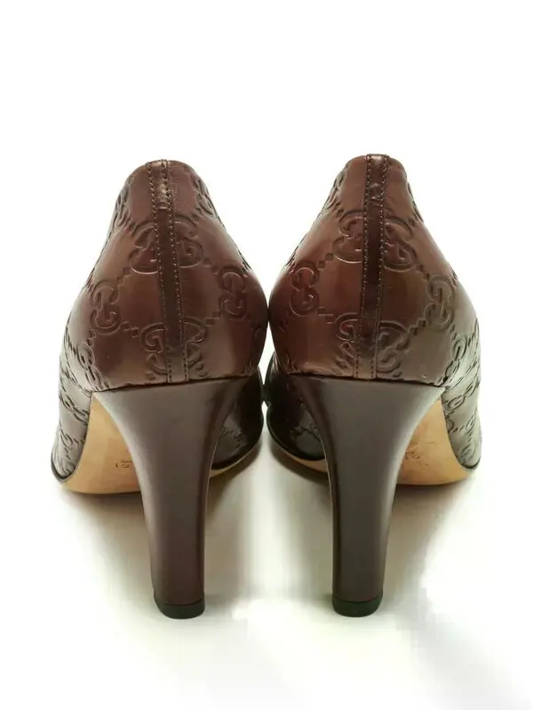 Gucci Interlocking Gg Logo Embossed Leather Pumps