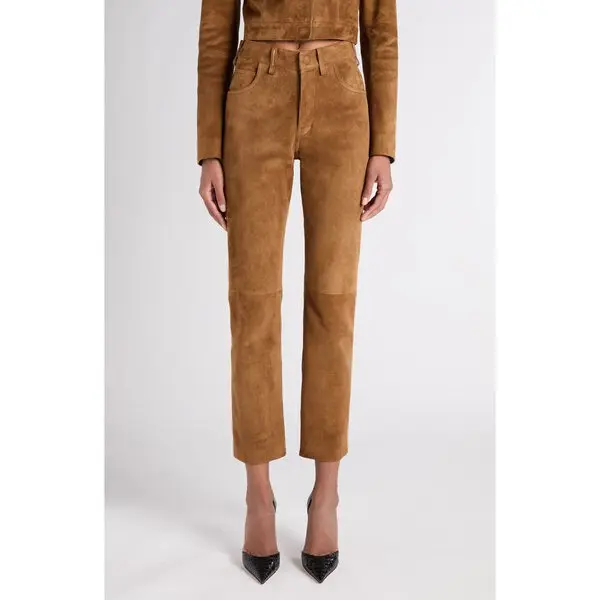 TOM FORD Five-pocket Suede Ankle Pants