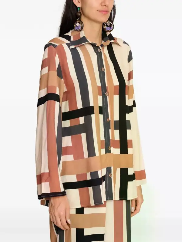 AMIR SLAMA Geometric Print Shirt
