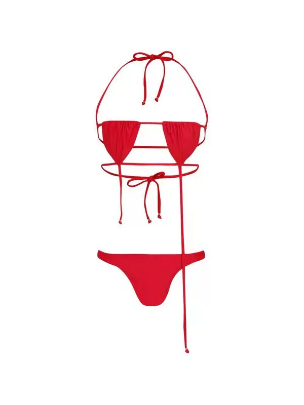 AMIR SLAMA String-detail Bikini Set - Red