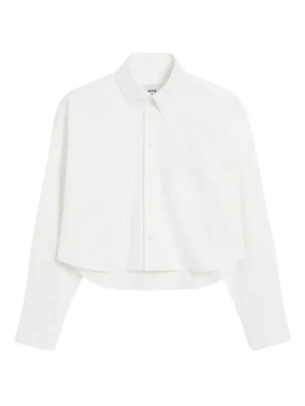 Ami Embossed " De Coeur" Cropped Shirt