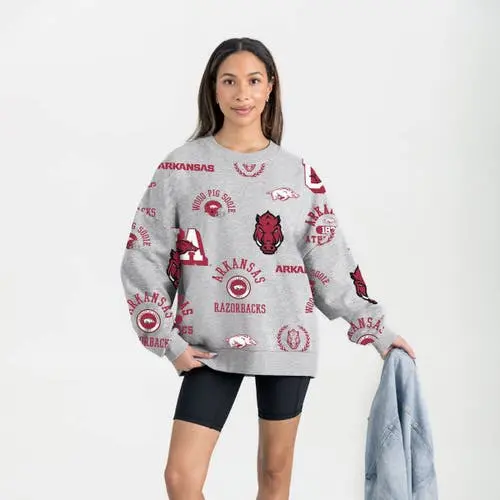 GAMEDAY COUTURE Arkansas Razorbacks Always On Repeat Fleece Sweatshirt - Gray
