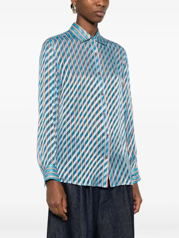 Dries Van Noten Clavelly Silk Blend Shirt