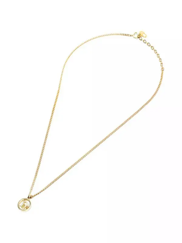 Dior Vintage 1980-1990s Logo Necklace - Gold