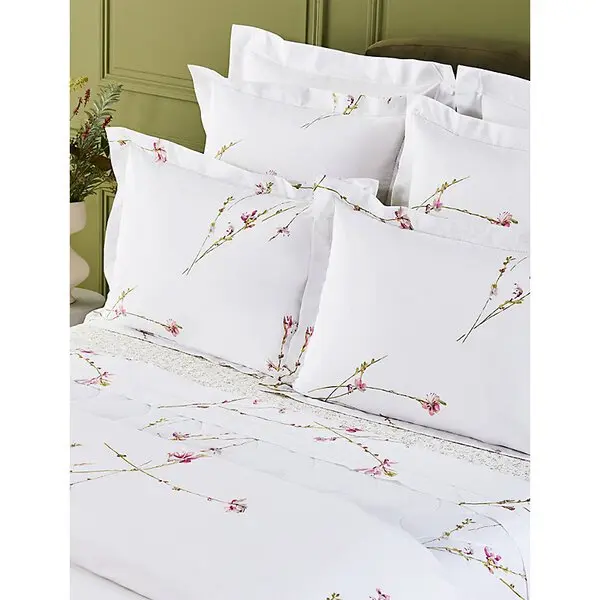 YVES DELORME Gaura Floral Cotton Flat Sheet