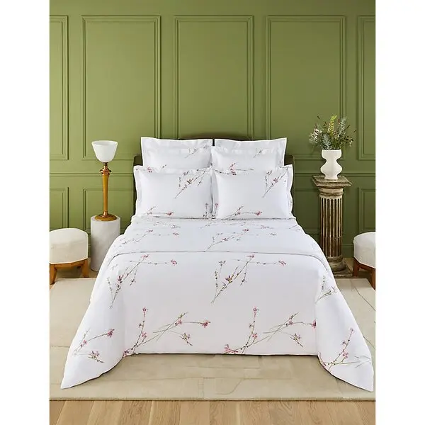 YVES DELORME Gaura Floral Cotton Flat Sheet