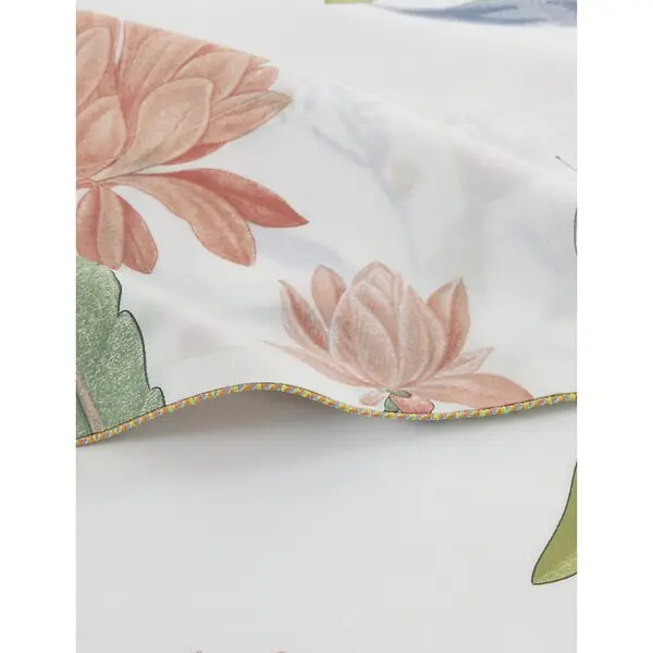 YVES DELORME Floral Cotton Flat Sheet