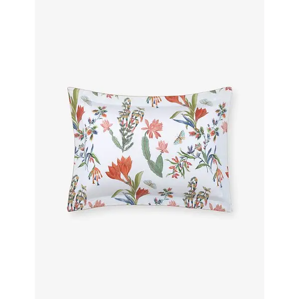 YVES DELORME Eze Floral-print Cotton-sateen Oxford Pillowcase 50cm X 75cm - Multicoloured
