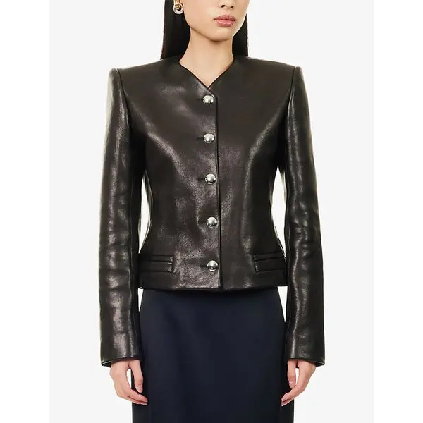 Khaite Nara Leather Tailored Jacket