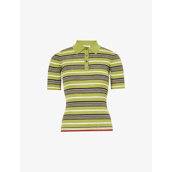 ZANKOV Janis Striped Wool Polo Top