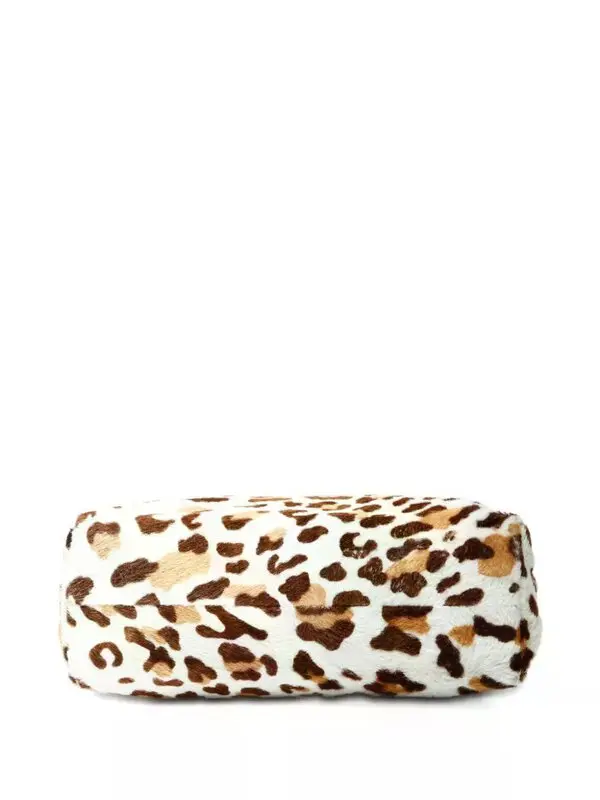 Prada 2000s Leopard-pattern Calf Hair Shoulder Bag