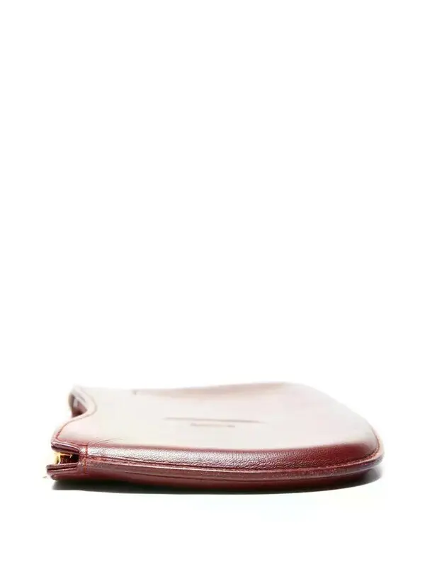 Celine Logo-embossed Leather Pouch With Chain