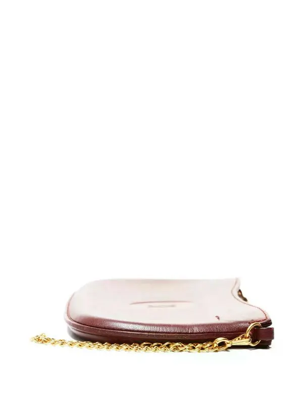 Celine Logo-embossed Leather Pouch With Chain