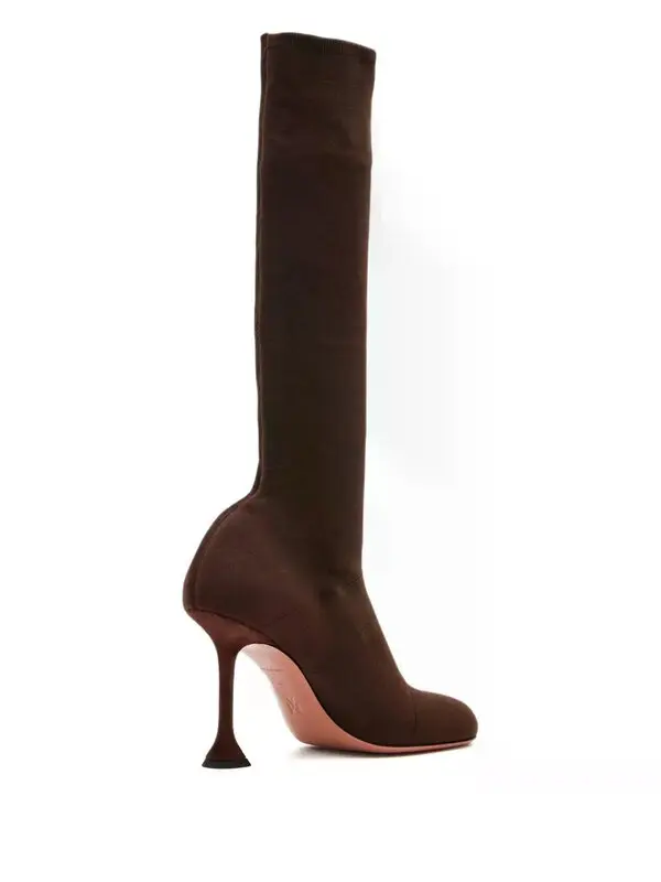 Amina Muaddi 95mm Veneda Stiletto Boots - Brown