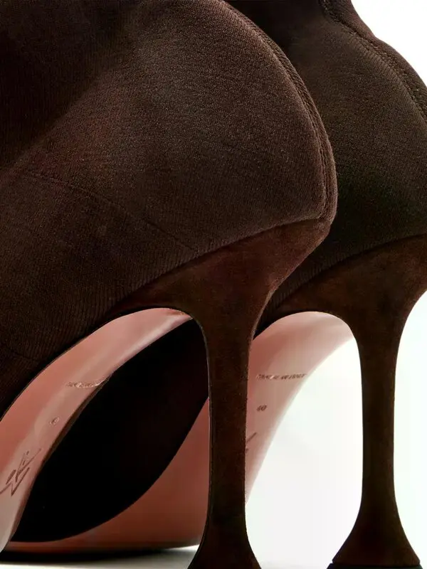 Amina Muaddi 95mm Veneda Stiletto Boots - Brown