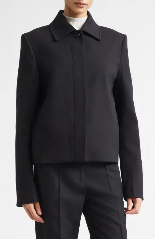 TOTEME Boxy Stretch Wool & Cotton Twill Jacket