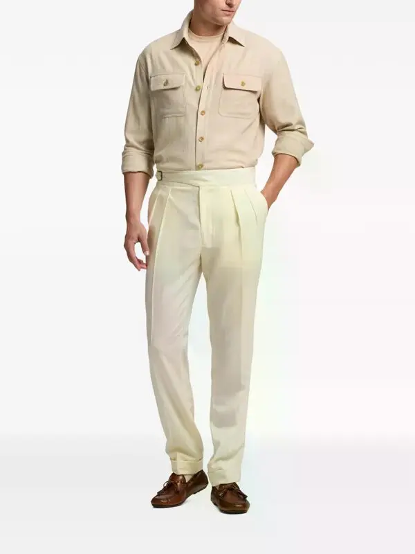 Ralph Lauren Purple Label Herringbone Pocket Shirt - Neutrals