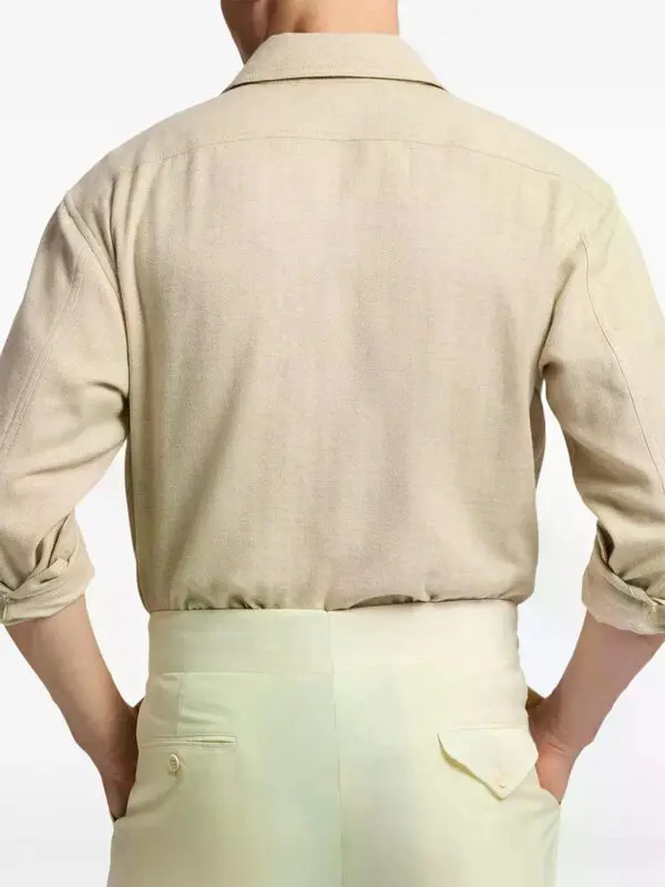Ralph Lauren Purple Label Herringbone Pocket Shirt - Neutrals