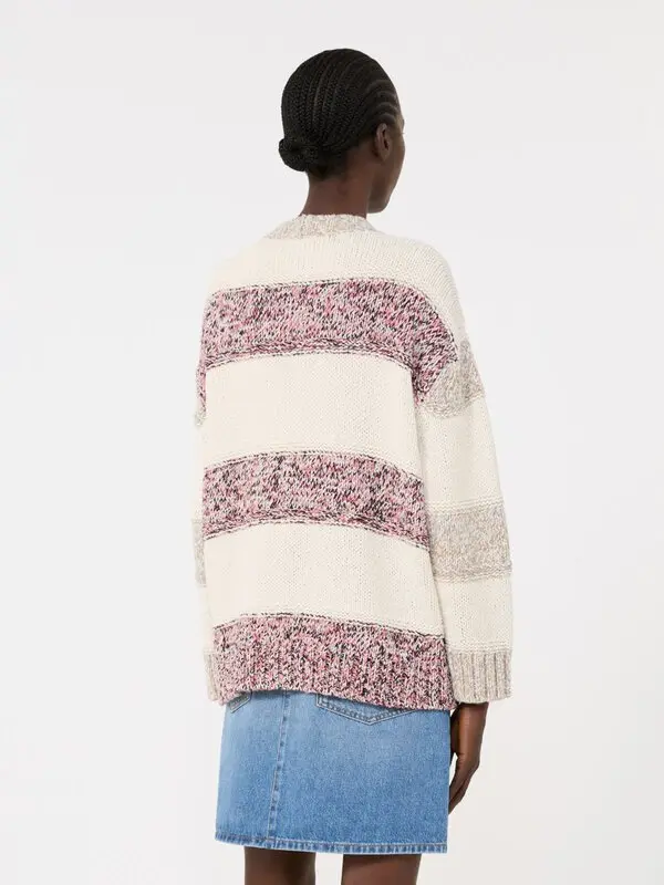 Max Mara Striped Wool And Cotton Cardigan