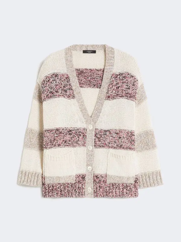 Max Mara Striped Wool And Cotton Cardigan