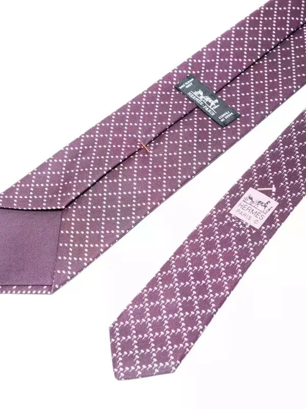 Hermès 2010s Polka Dot Tie - Purple