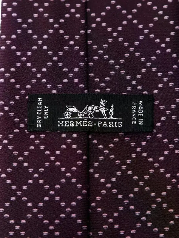 Hermès 2010s Polka Dot Tie - Purple