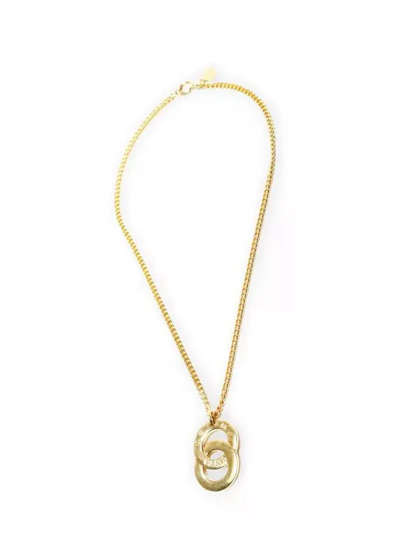 Celine 1980-1990s Logo Necklace - Gold