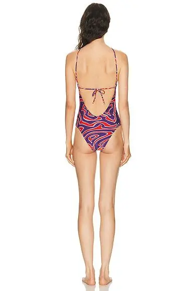 Emilio Pucci Graphic Print One Piece Swimsuit