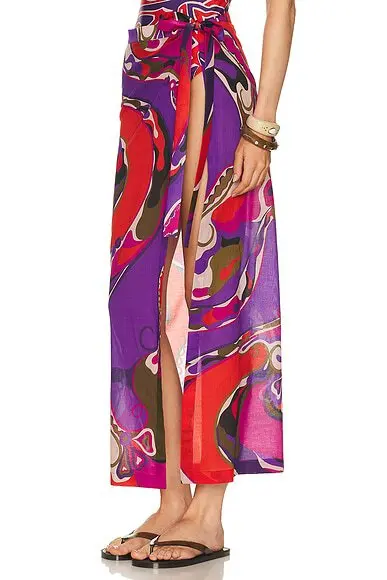 Emilio Pucci Printed Cotton Long Skirt