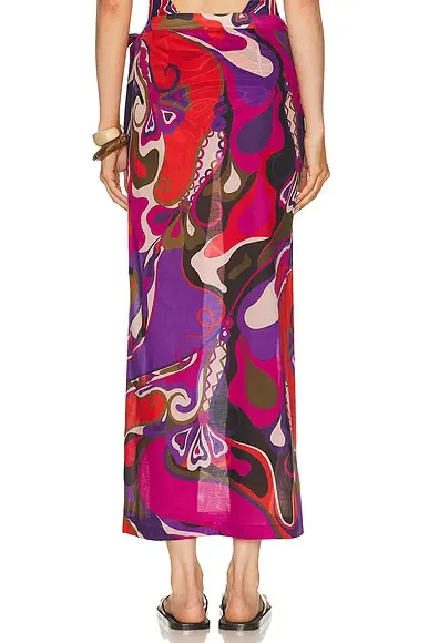 Emilio Pucci Printed Cotton Long Skirt