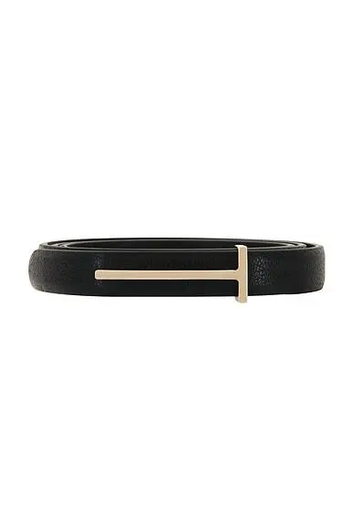 TOM FORD Supple Grain Leather Belt - Black