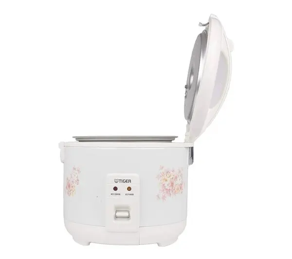 TIGER 3 Cup White Rice Cooker, Floral White