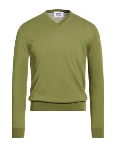 Alpha Studio Knitted V-neck Sweater - Green