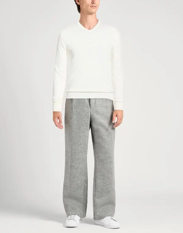 Alpha Studio Knitted V-neck Sweater - White